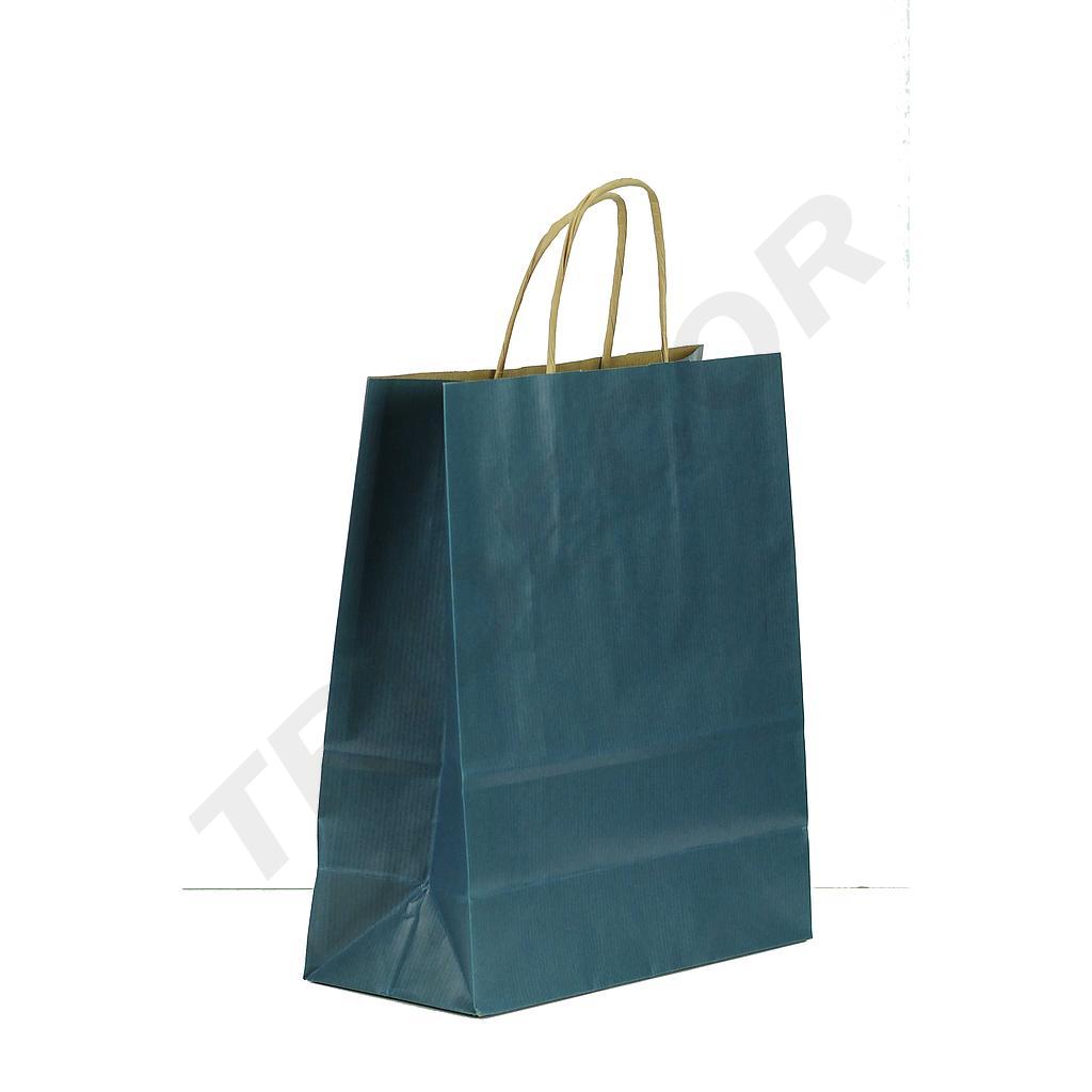 Bolsa de Papel Kraft Azul 45x49x15 cm - 25 Unidades - Tridecor